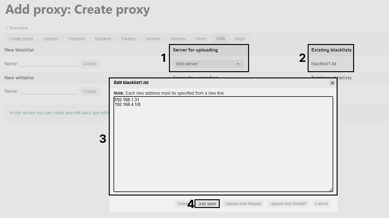 How to create and manage blacklist for HAProxy