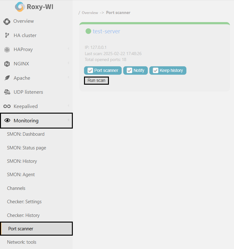 How to scan opened ports