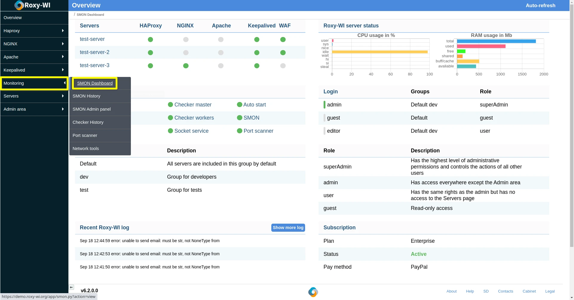 Simple Monitoring Network Ports Service Description